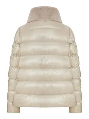 Herno Puffer Jacket With Faux Fur Panel - Multicolor
