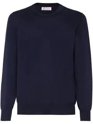 Brunello Cucinelli Lightweight Cotton Crewneck Sweater - Blue