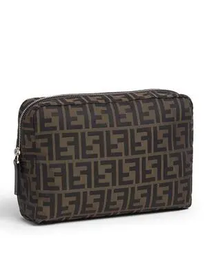 Fendi Beauty Case In Superlight Ff Zucca Fabric - Brown