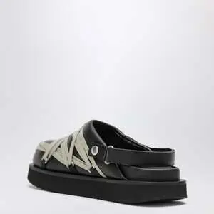 Rick Owens Megalace Mules With Leather Criss-cross Laces - Black