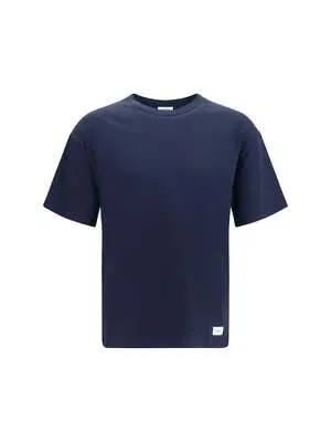 Saint Laurent Saint Laurent Men Cotton Crewneck T-Shirt Blue
