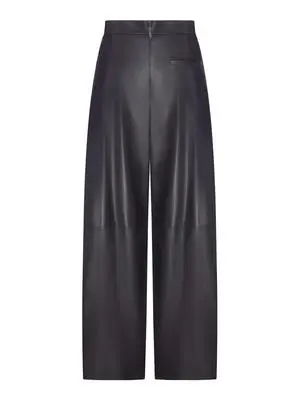 Giorgio Armani Wide Nappa Trousers With Pleats - Multicolor
