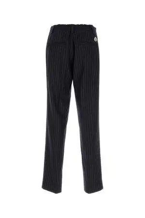 Moncler Embroidered Stretch Wool Pant - Gray