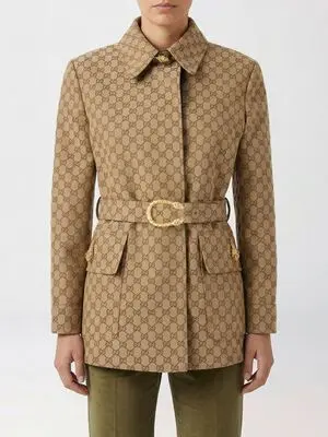 Gucci Gg Cotton Blend Jacket - Cream