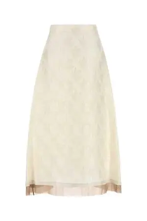 Fendi Silk Blend Skirt - White