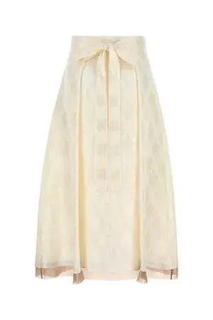 Fendi Silk Blend Skirt - White