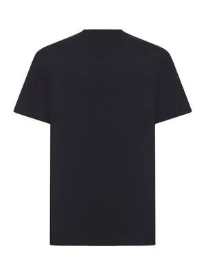 Burberry Cotton T-shirt With Check Applique - Black