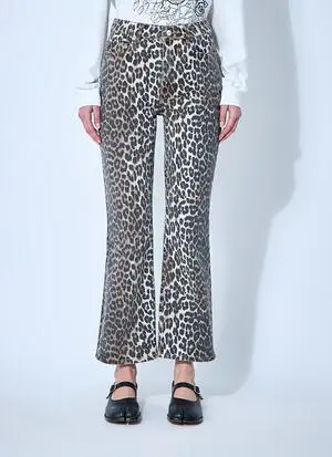GANNI Betzy Leopard Print Jeans