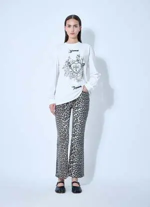GANNI Betzy Leopard Print Jeans