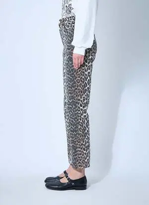 GANNI Betzy Leopard Print Jeans