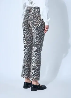 GANNI Betzy Leopard Print Jeans
