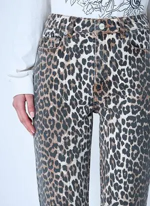 GANNI Betzy Leopard Print Jeans