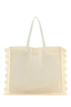 JW ANDERSON Jw Anderson Women Ivory Crochet Shopping Bag