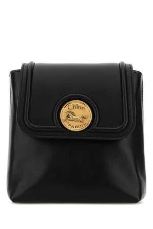 Chloé Leather Horse Medal Backpack - Black