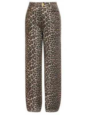 GANNI Leopard Print Lari Jeans - Multicolor