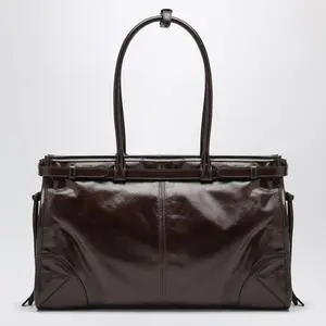 Prada Bonnie Leather Handbag - Brown