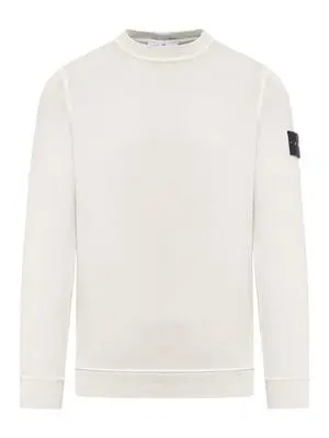 Stone Island Cotton Crew-neck Sweatshirt - Cream