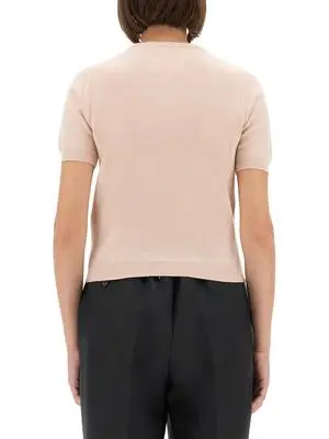 MAISON MARGIELA Wool Crew Neck T-shirt - Pink