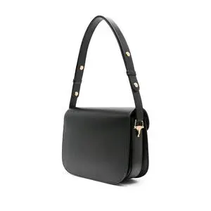 Gucci Smooth Grain Calf Leather Shoulder Bag - Black