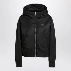 Prada Zip Jacket In Re-nylon - Black