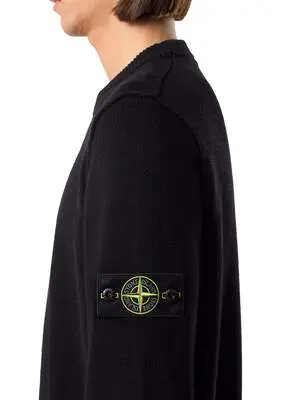 Stone Island Melange Effect Sweater With Compass Logo