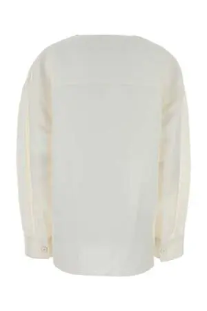JIL SANDER Linen Blend Oversize Shirt - White