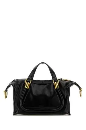 Chloé Leather Paraty 24 Handbag - Black