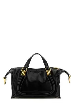 Chloé Leather Paraty Handbag - Black