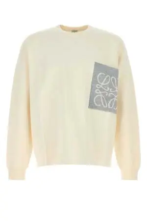 Loewe Ivory Cotton Blend Sweater - White