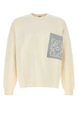Loewe Ivory Cotton Blend Sweater - White