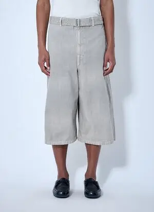 LEMAIRE Wide-leg Denim Culottes - Cream