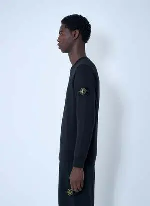 Stone Island Logo Patch Sweatshirt - Black
