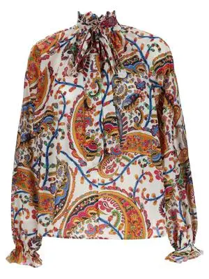 Etro Silk Blend Paisley Print Blouse - Multicolor