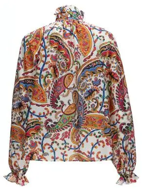 Etro Silk Blend Paisley Print Blouse - Multicolor