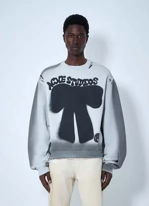 Acne Studios Sprayed Logo Sweatshirt - Gray