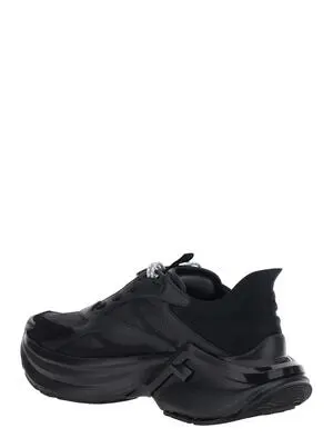 Fendi Sneaker 'f-light' Low Top With Ff Motif On The Side And Chunky Sole In Mesh And Leather For - Black