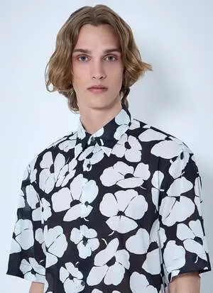 Dries Van Noten Floral Short-sleeve Shirt - Black