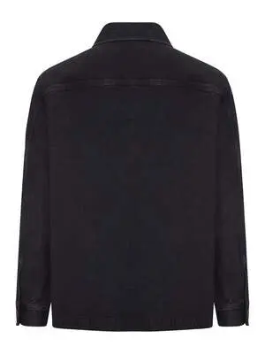 Saint Laurent Overshirt Cassandre In Denim Black Sand