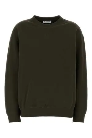 JIL SANDER Olive Cotton Sweatshirt - Green