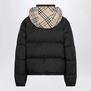 Burberry Zip-up Down Jacket With Check Detail