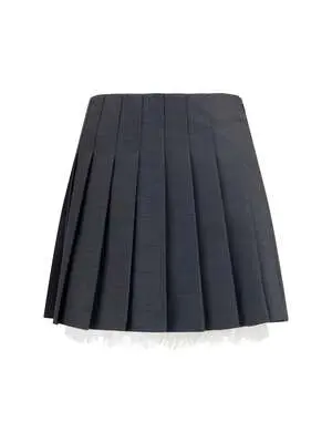 SELF-PORTRAIT Pleated Mini Skirt - Gray