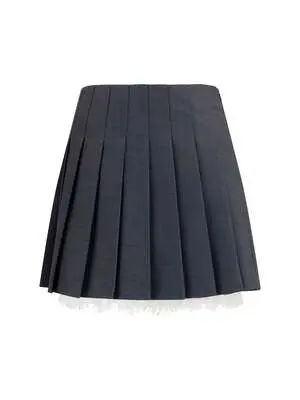 SELF-PORTRAIT Pleated Mini Skirt - Gray