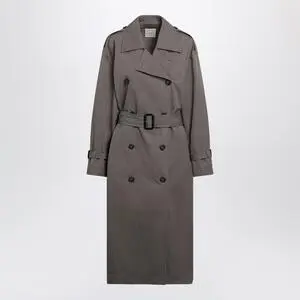 TOTEME Double-breasted Cotton-blend Trench Coat - Gray