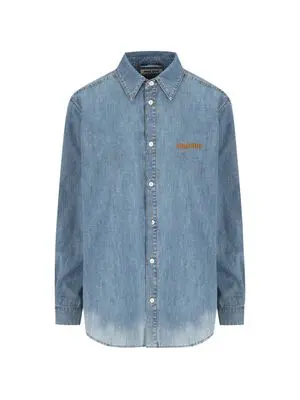 Miu Miu Logo Cotton Shirt - Multicolor