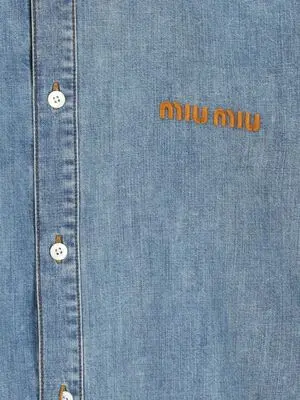 Miu Miu Logo Cotton Shirt - Multicolor