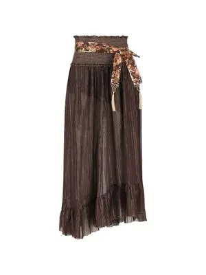 Zimmermann Aster Cotton And Silk Midi Skirt - Multicolor