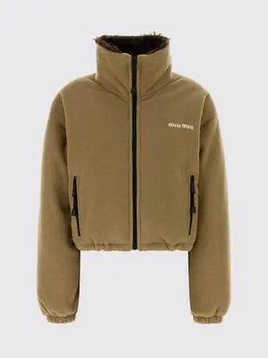 Miu Miu Fleece Zip Up Jacket - Brown