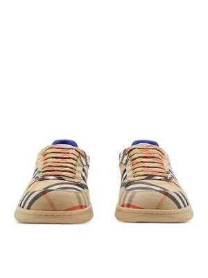 Burberry Checked Box Sneakers - Cream