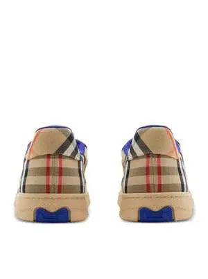 Burberry Checked Box Sneakers - Cream