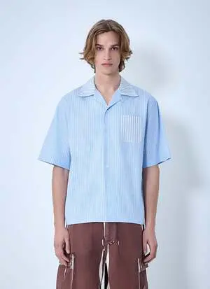 Marni Striped Cotton Poplin Shirt - Blue